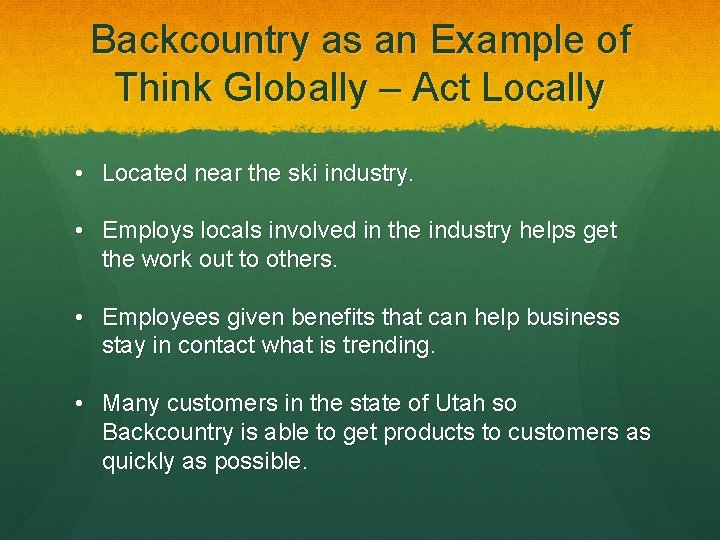 Think Globally Act Locally Chief Joseph Case Study