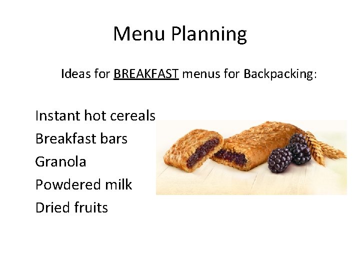 Cooking Merit Badge MENU PLANNING Requirements 5 6