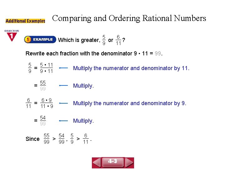 COURSE 3 LESSON 4 3 Comparing and Ordering