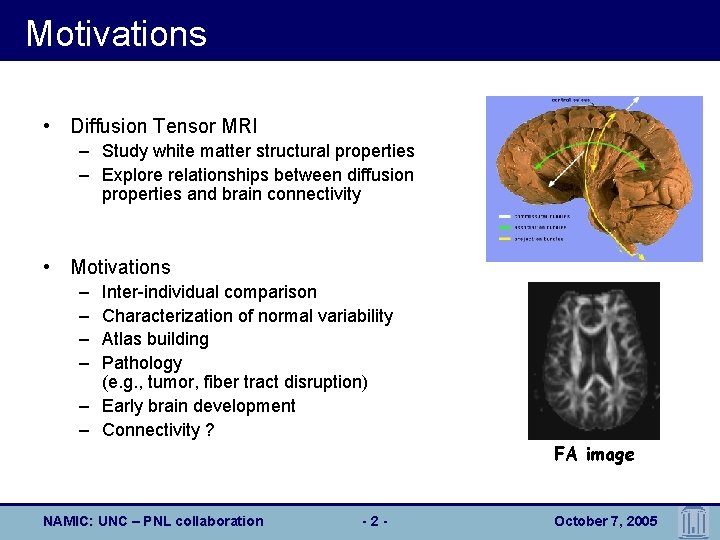 Fiber tractoriented quantitative analysis of Diffusion Tensor MRI