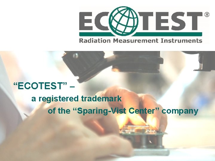 ECOTEST a registered trademark of the SparingVist Center