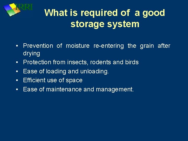 Rice Storage Systems Joe Rickman and Martin Gummert