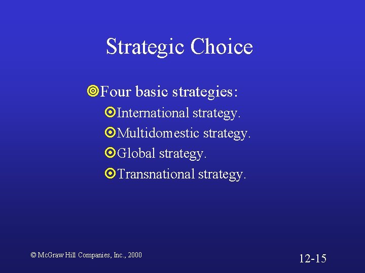 The Strategy of International Business Chapter 12 Mc