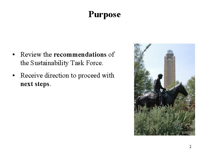 Sustainability Task Force Recommendations Presented to the City