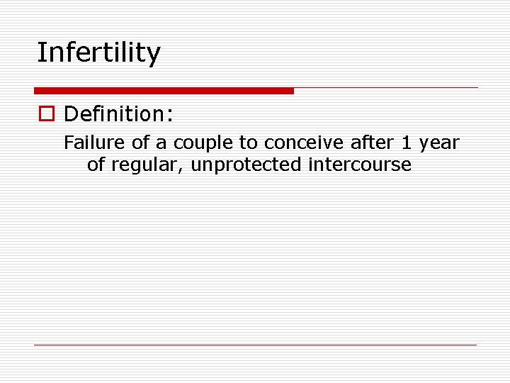 Investigations of infertility Dr Reem Sallam Endocrinology Block