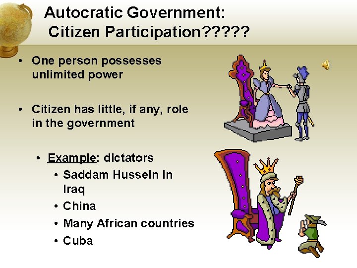 Government Systems Distribution of Power and Citizen Participation