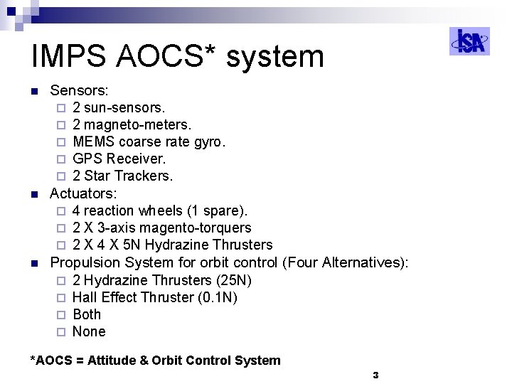 Israeli Universal Spacecraft Bus Characteristics and Design TradeOffs