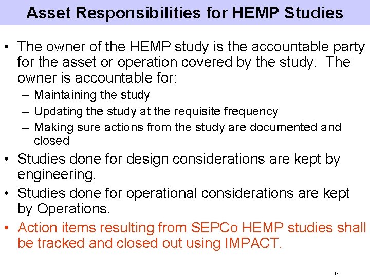 Identify Recover HEMP Assess Control HEMP and ALARP