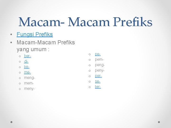 Prefiks Infiks By Alvin Brian Jeffry Marvin Michael