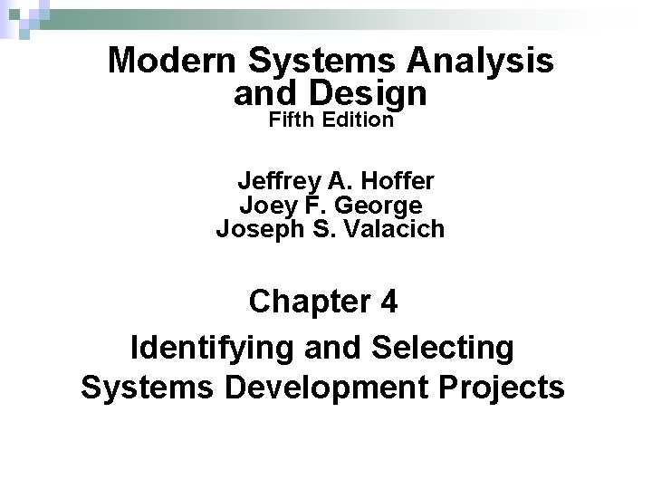 Modern Systems Analysis and Design Fifth Edition Jeffrey