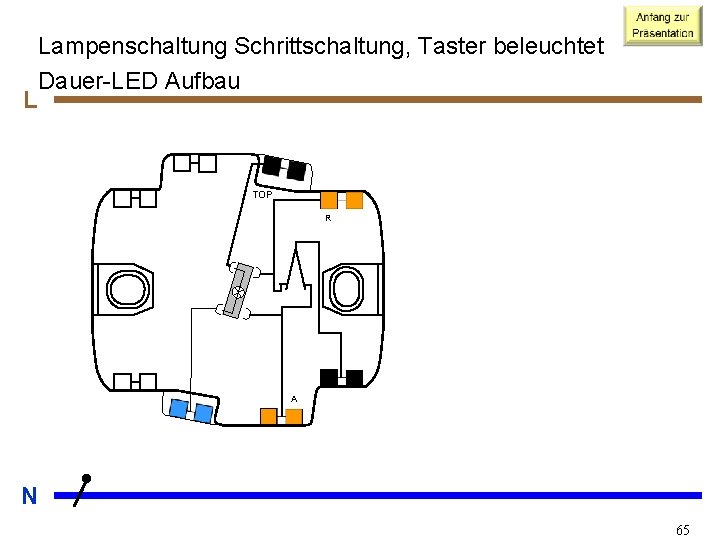 Lampenschaltungen mit Schalter und Taster beleuchtet 1 L