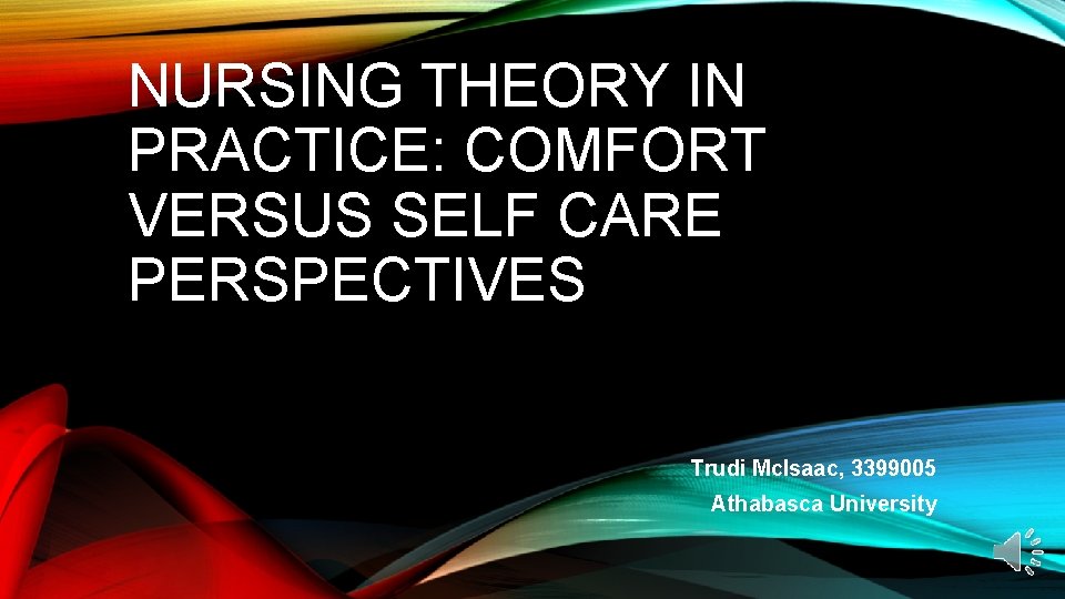 NURSING THEORY IN PRACTICE COMFORT VERSUS SELF CARE