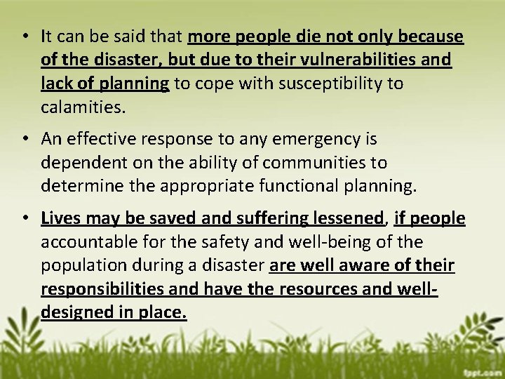 An Overview of Community Emergency Preparedness Planning National