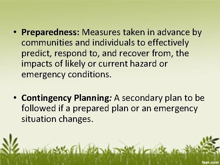 An Overview of Community Emergency Preparedness Planning National