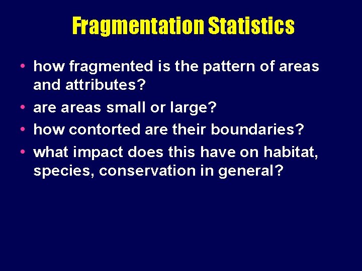 Spatial Analysis cont Density Estimation Summary Spatial Statistics