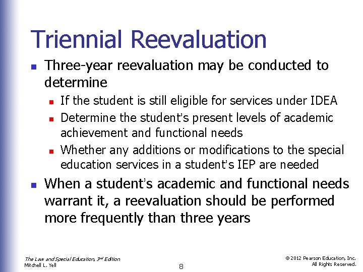 Chapter 9 Identification Assessment and Evaluation The Law
