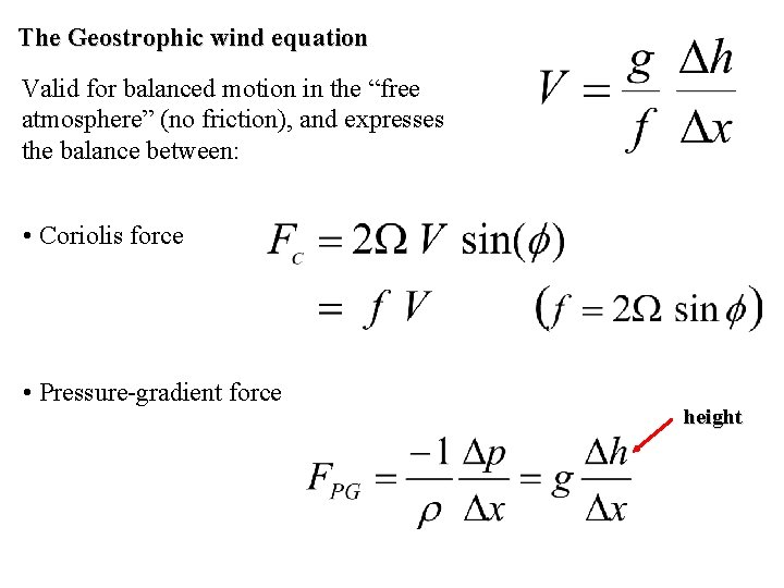 Lecture 9 Atmospheric pressure and wind Ch 4