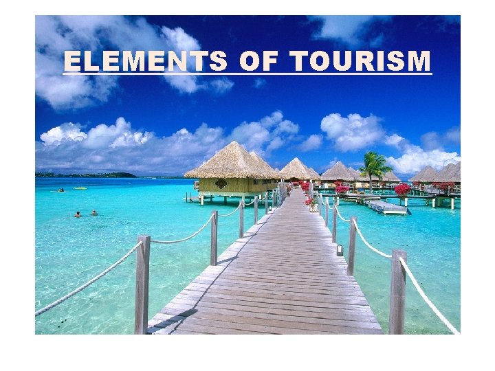 ELEMENTS OF TOURISM Elements of tourism refer to