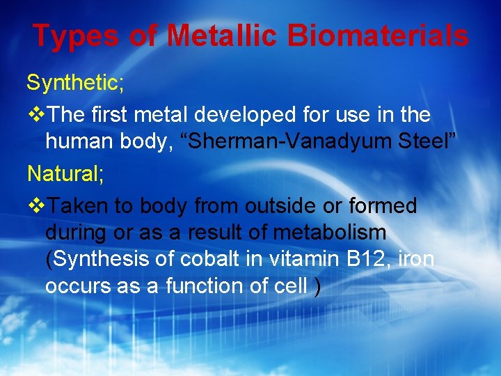 BIOMATERIAL TECHNOLOGY CONTENT What is biomaterial Historical development