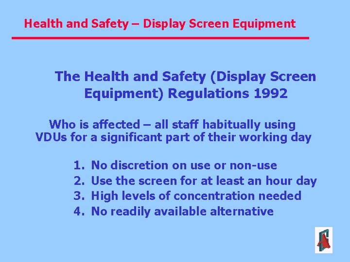 Health and Safety Display Screen Equipment DSE Assessments