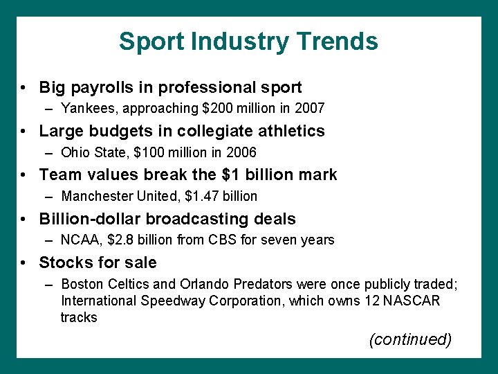 chapter 1 Financial Issues in Sport Lonni Steven