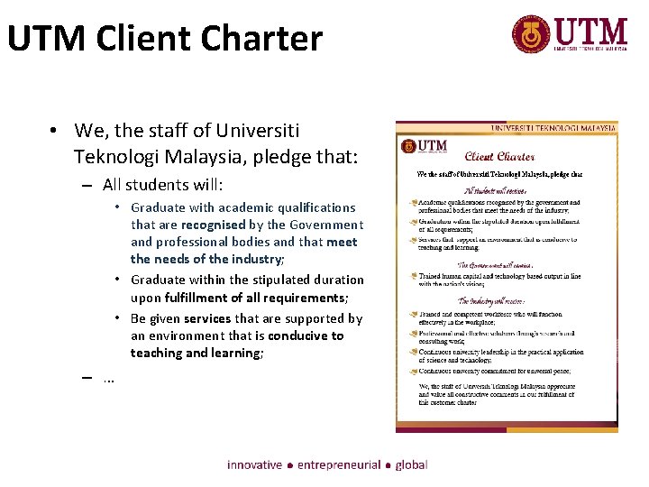 PENGENALAN KEPADA JAMINAN KUALITI AKADEMIK UTM PM Dr