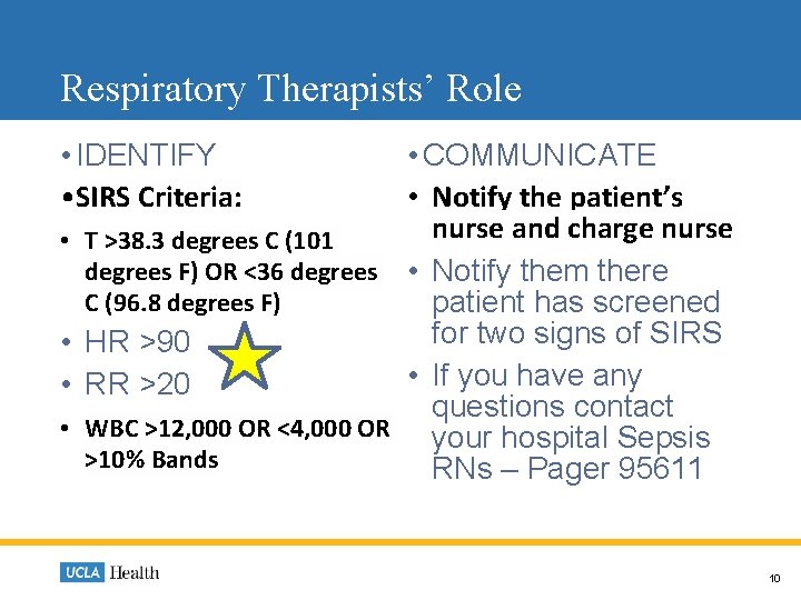 Respiratory Therapists Sepsis How we can work together
