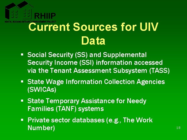 1 Rental Housing Integrity Improvement Project RHIIP Initiative
