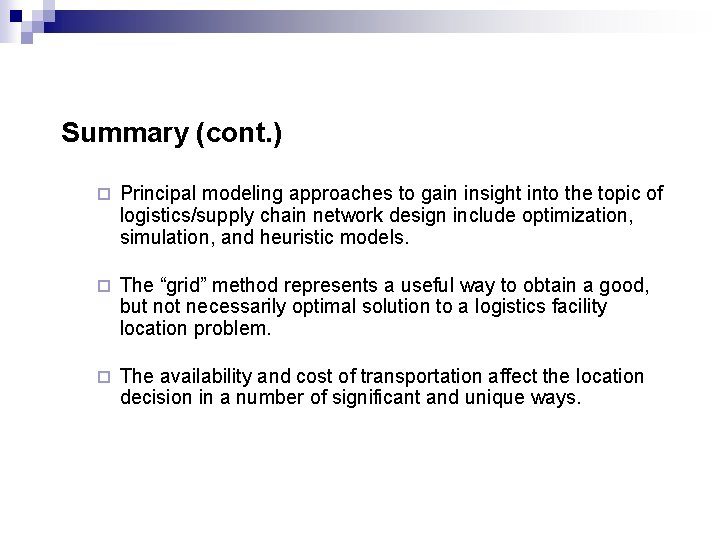 Chapter 12 Supply Chain Network Analysis and Design