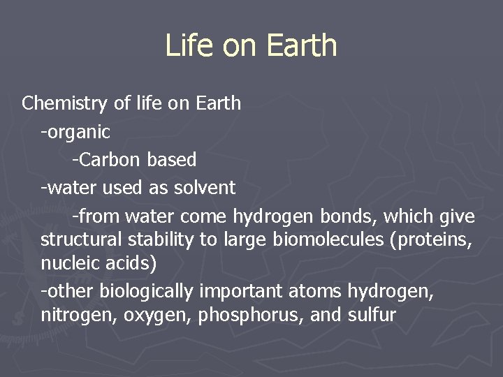 Silicon Based Life Forms Life on Earth Chemistry