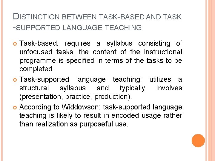 CHAPTER 9 MACRO AND MICROEVALUATIONS OF TASKBASED TEACHING