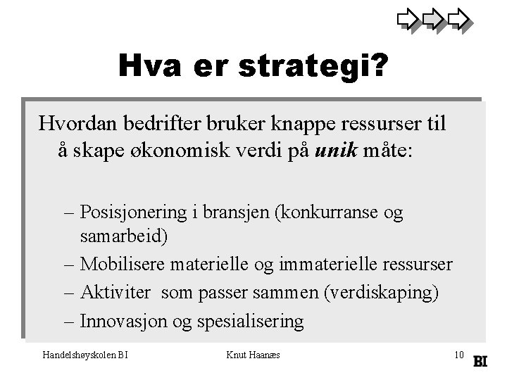 Strategi 2 Strategiprosesser Knut Haans Ph D Frsteamanuensis