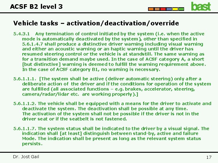 Informal Document ACSF16 09 Regulatory needs for ACSF