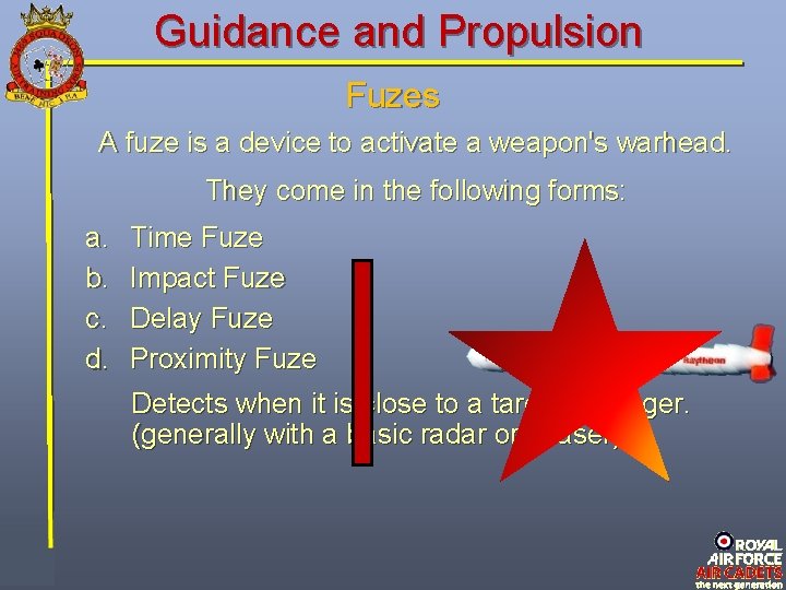 Military Aircraft Systems Weapon Guidance and Propulsion Lecture