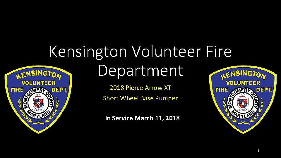 Kensington Volunteer Fire Department 2018 Pierce Arrow XT