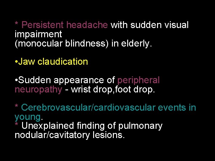 In the name of God Vasculitis Syndrome An