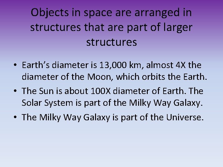 1 1 Some space objects are visible to