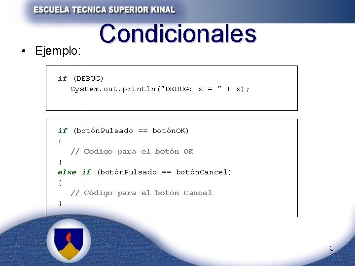Fundamentos del lenguaje de programacin Condicionales ciclos Mtodos