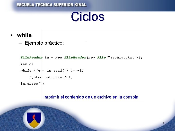 Fundamentos del lenguaje de programacin Condicionales ciclos Mtodos