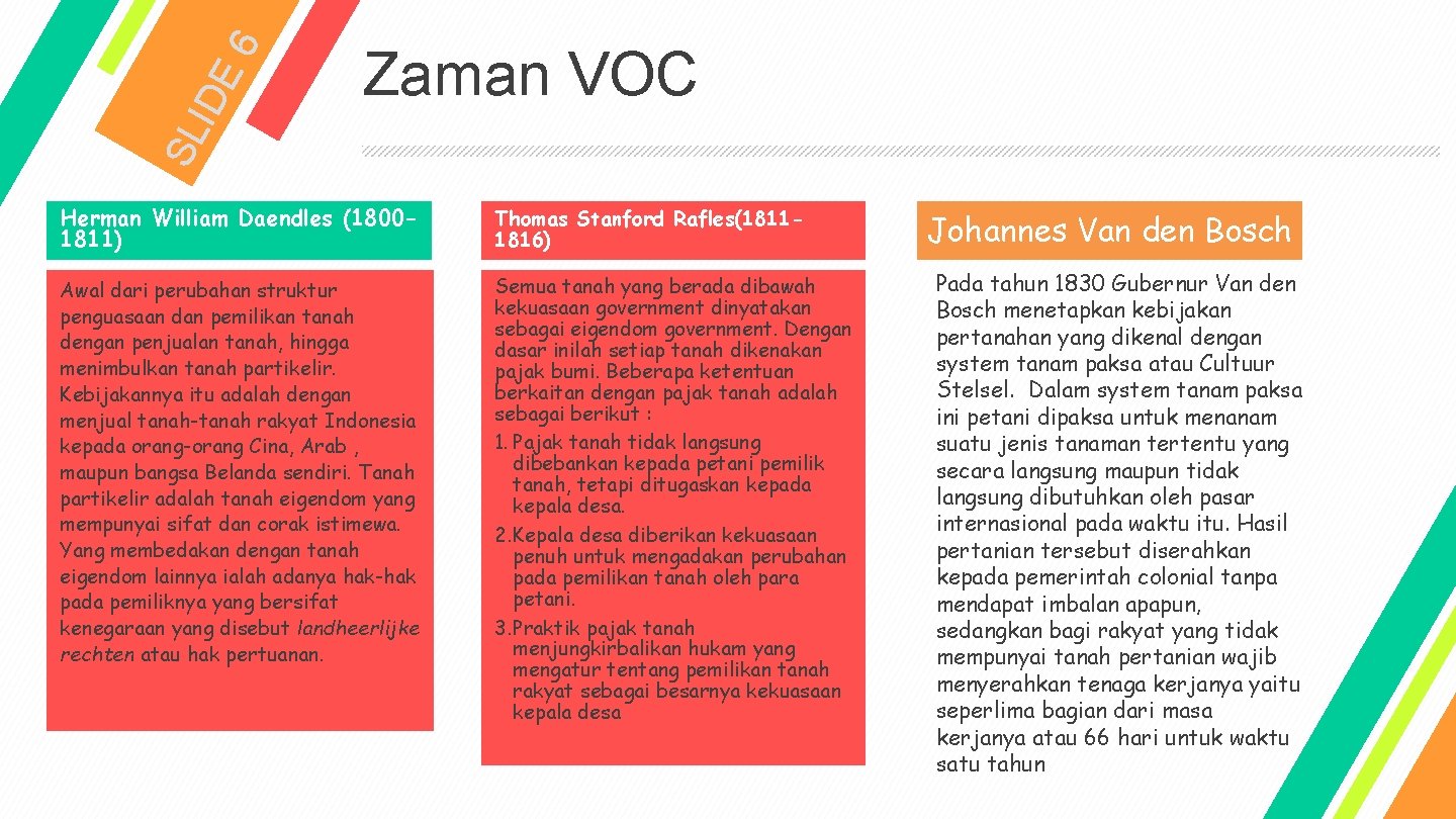 SEJARAH HUKUM AGRARIA DI INDONESIA Dr Triana Rejekiningsih
