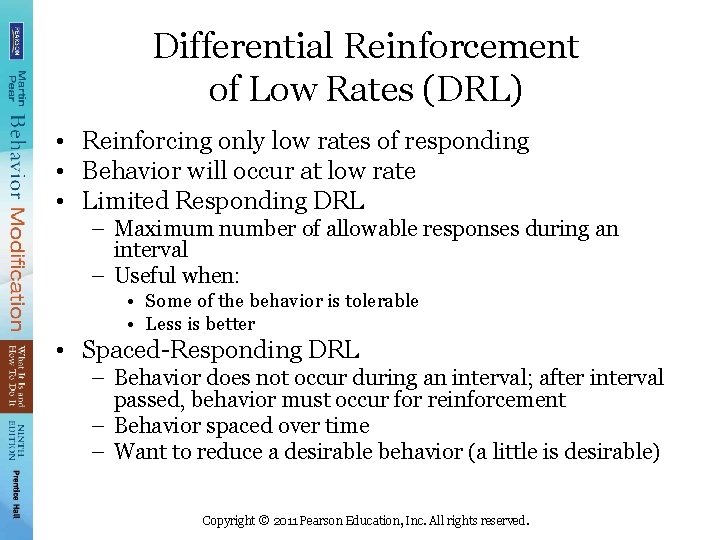 Intermittent Reinforcement to Decrease Behavior Chapter 7 Copyright