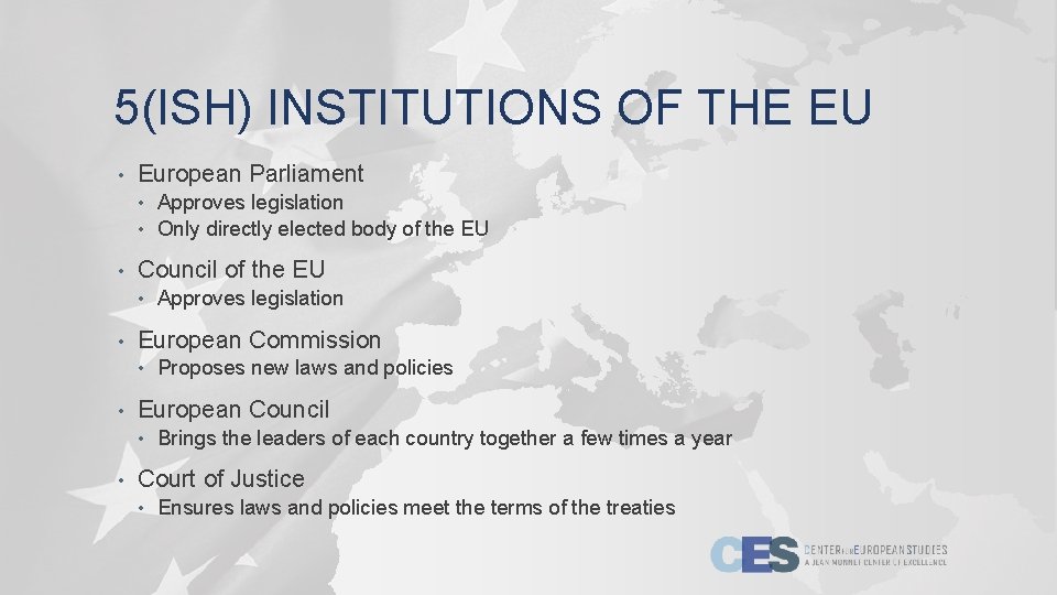 THE BASICS OF THE EUROPEAN UNION KEY WORDS