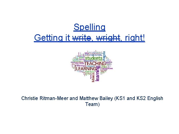 Spelling Getting it write wright right Christie RitmanMeer