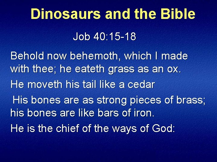 Dinosaurs Key to the Age of the Earth