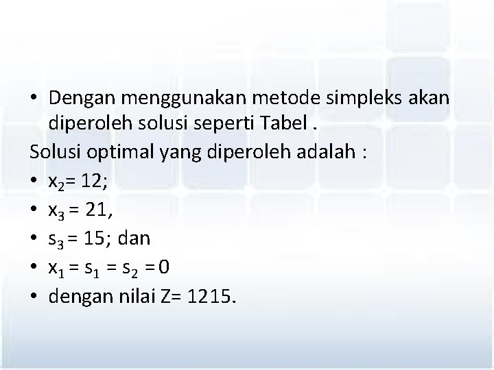 REVISED SIMPLEKS Metode simpleks yang diperbaiki menggunakan prinsip
