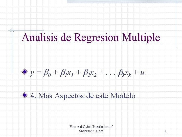 Analisis de Regresion Multiple y b 0 b