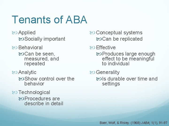 Basics of Applied Behavior Analysis Applications for Individuals