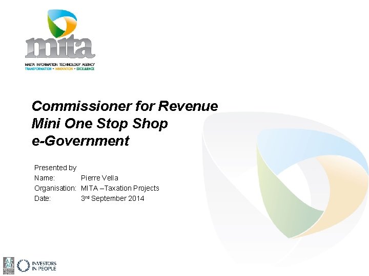 Commissioner for Revenue Mini One Stop Shop eGovernment