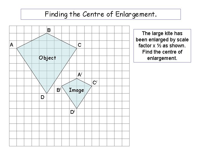 Enlargements from a Given Point X 2 B