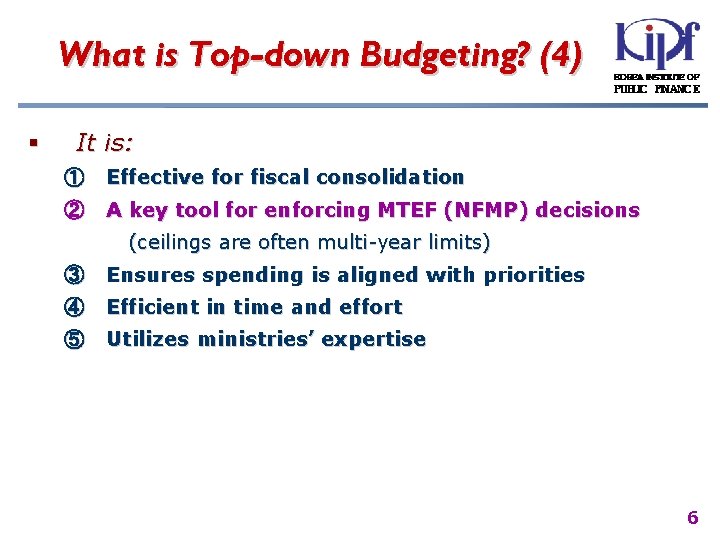 2006 OECD Asian SBO Topdown Budgeting A Tool